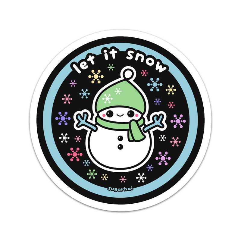 Let It Snow Snowman Stickers | sugarhai