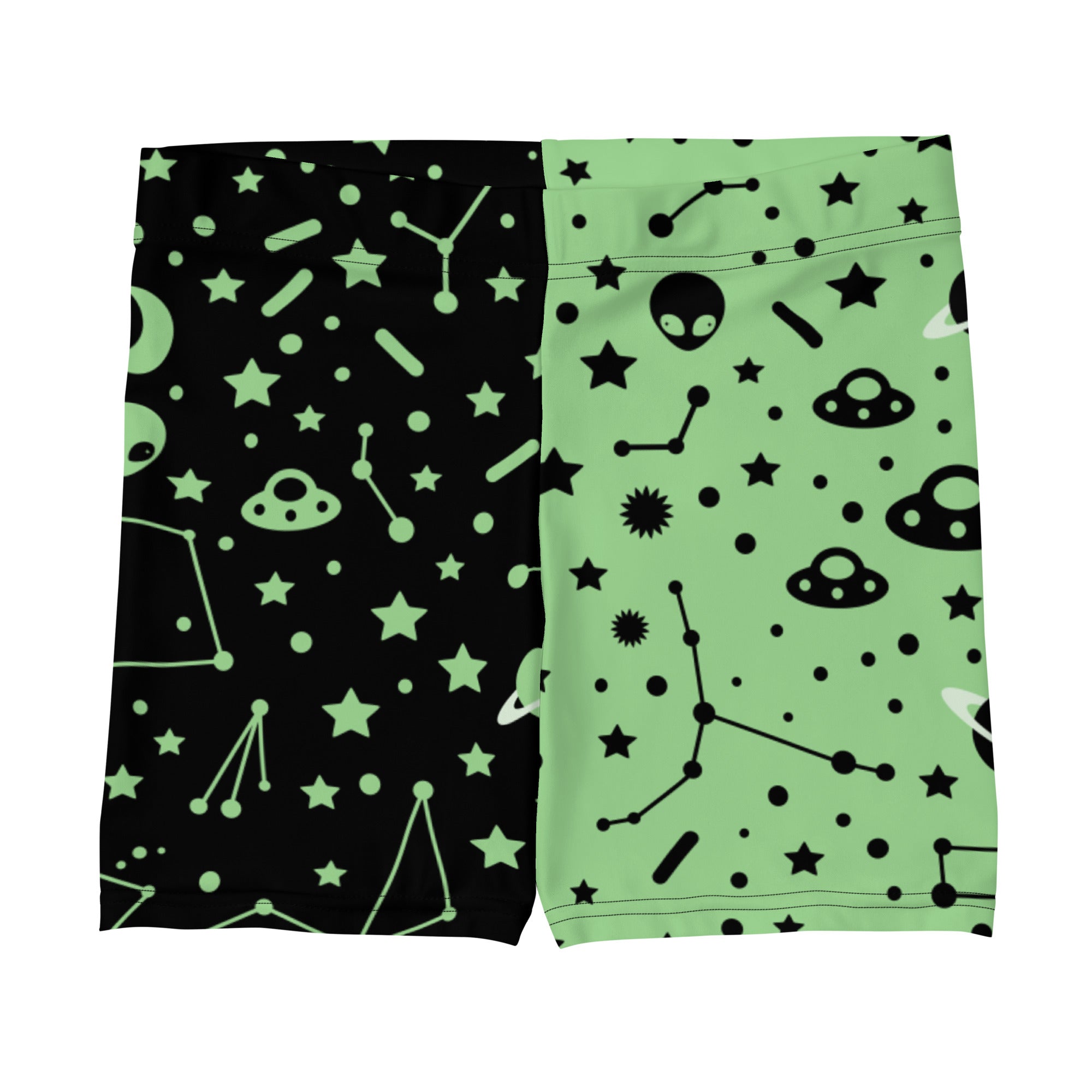 Split Color Cosmic Alien Shorts | sugarhai