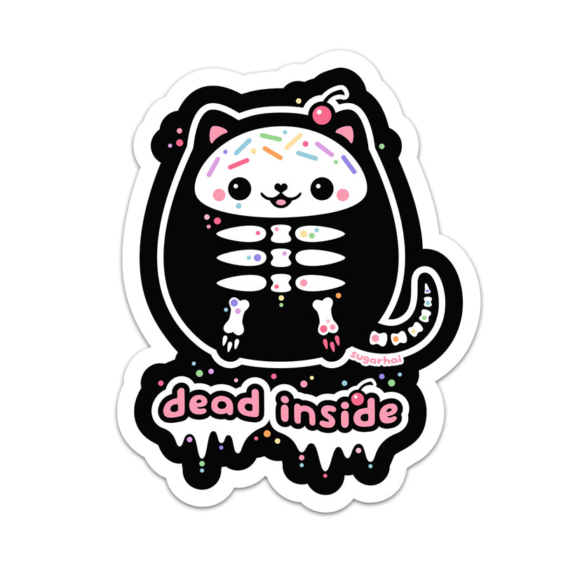 Dead Inside Kitty Cat Stickers | sugarhai