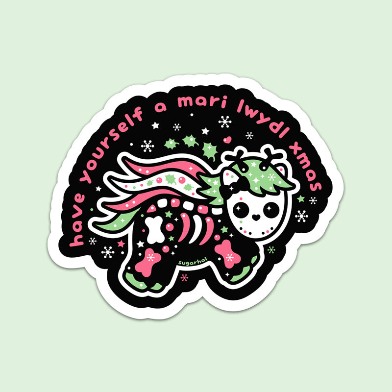 Mari Lwyd Holiday Stickers | sugarhai