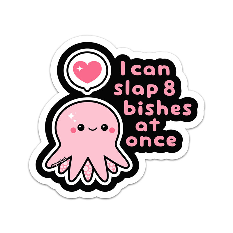 Kawaii Slap 8 Bishes Octopus Stickers | sugarhai