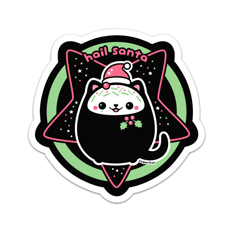 Hail Santa Kitty Stickers | sugarhai